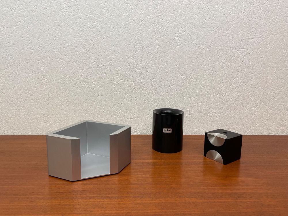 Schreibtisch Set 80s Design Stifthalter Zettelbox vintage (Gebraucht) in Zürich für CHF 39 – mit ...