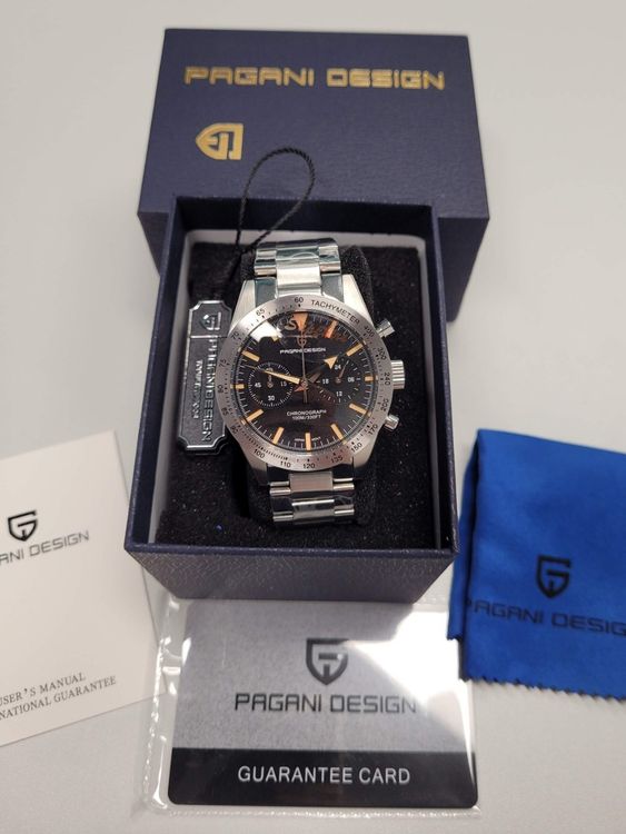 Pagani Design PD-1766 SEIKO VK64 Uhrwerk Chronograph schwarz (Neu und originalverpackt) in ...