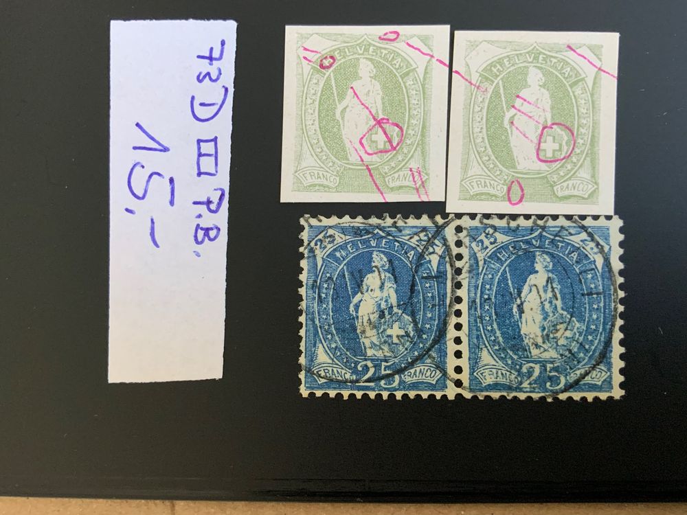 Briefmarken Schweiz stehende Helvetia.73D abarten (Gebraucht) in Binningen für CHF 15 – mit ...