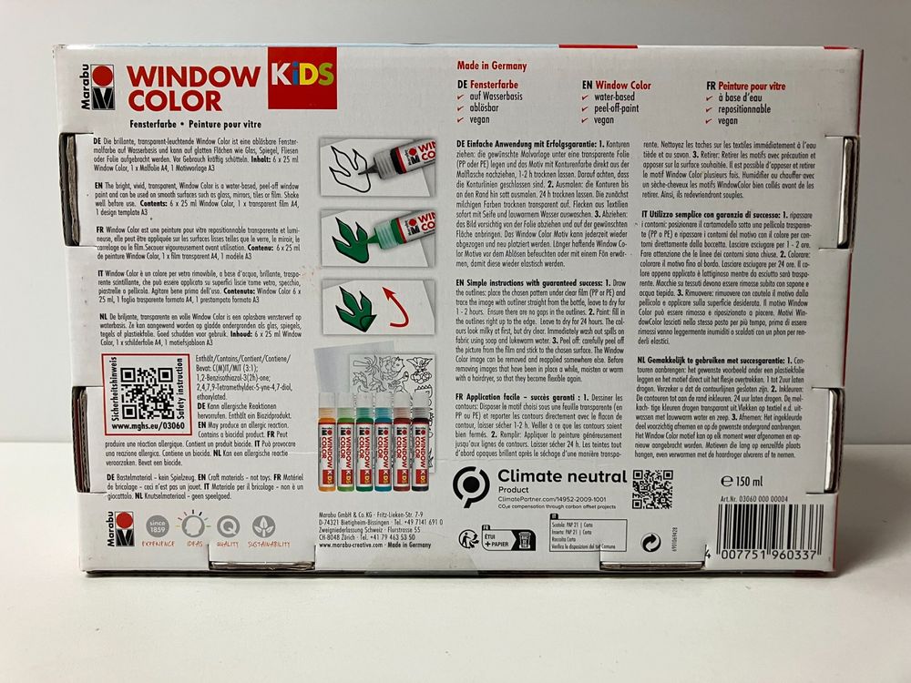 neues MARABU - Window Color Kids Set ab 1.-Fr (Neu und originalverpackt ...