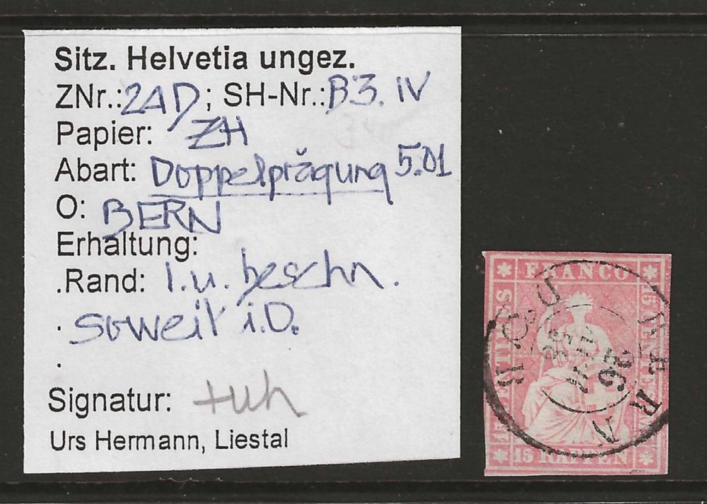 Strubel Nr. 24D mit Doppelprägung - mit Befund (Gebraucht) in Gümligen für CHF 50 – mit ...