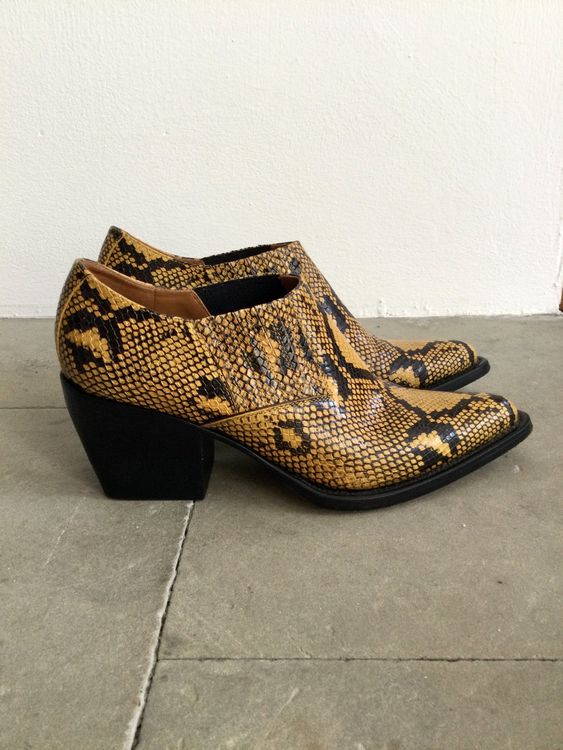 Chloé Western Stiefeletten Leder in Python Effekt, passen 40 (Gebraucht ...