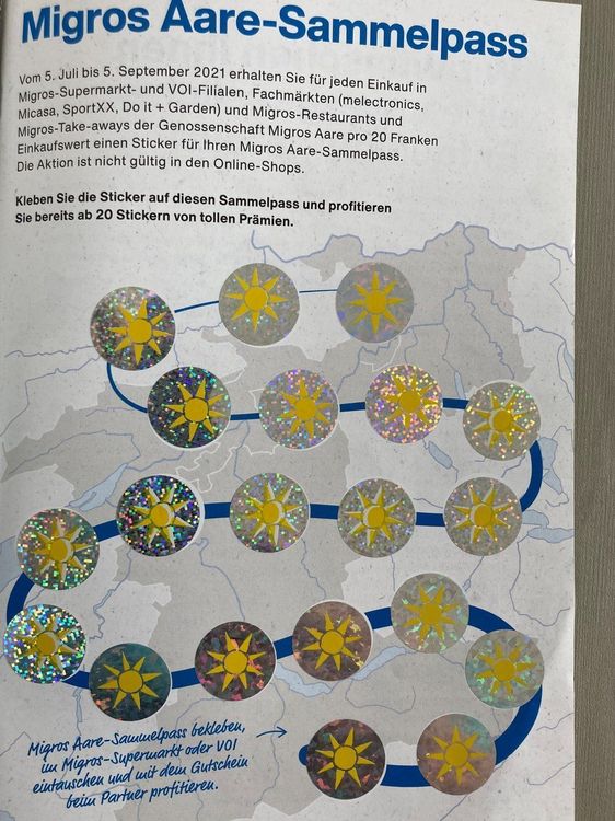 1 volle Karte Migros Aare-Sammelpass (Neu und originalverpackt) in Niederönz für CHF 6 – mit ...