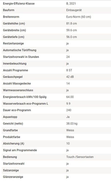 Einbau-Geschirrspüler Electrolux GA60GLVS | Kaufen auf Ricardo
