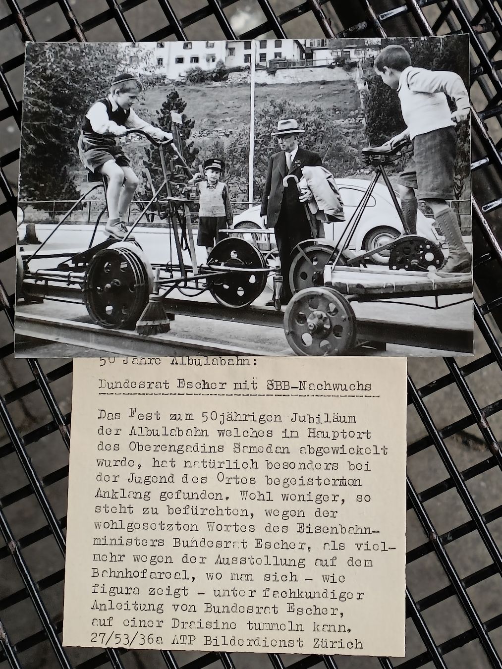 Altes Presse Photo 50 Jahre Albula Bahn Bundesrat Escher (Gebraucht) in ...