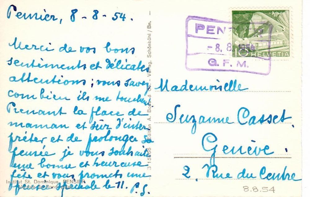 Pensier, Karte und Kastenstempel (Gebraucht) in Wolhusen für CHF 8 ...