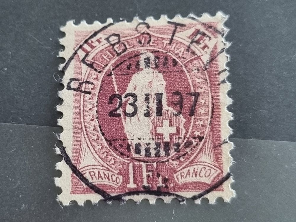 1897 1 Fr.Stehende Helvetia Vollstempel Rebstein | Kaufen auf Ricardo