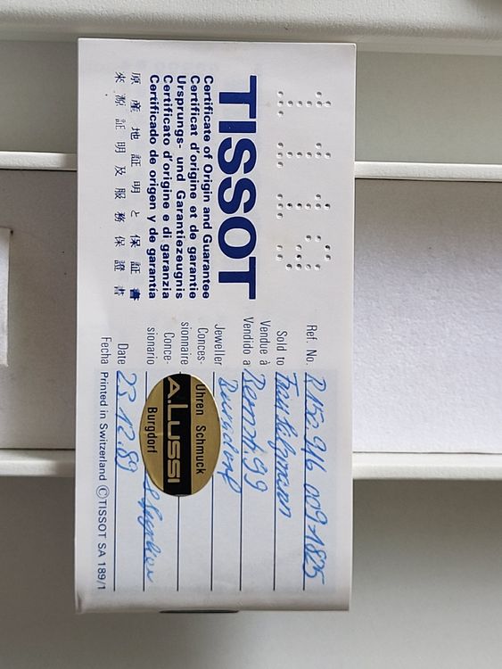 Tissot RockWatch R150 – Quartz 1989, avec boîte et papiers (D'occasion ...