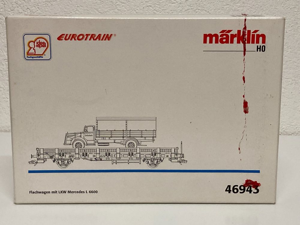 Märklin 46943 - Flachwagen mit LKW Mercedes L 6600 (Neu (gemäss Beschreibung)) in Fislisbach für ...