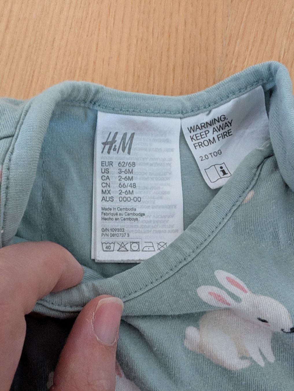 H&M Baby Schlafsack Gr. 62/68 mit süssen Hasen🐰🌸 (Gebraucht) in Thun ...
