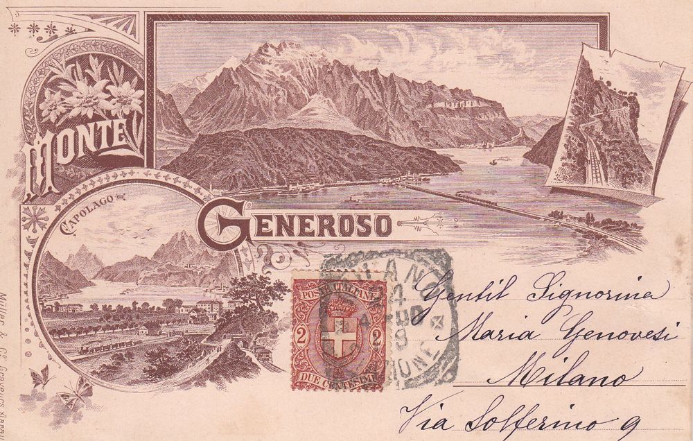 AK Litho Monte Generoso, Capolago 1900 | Kaufen auf Ricardo