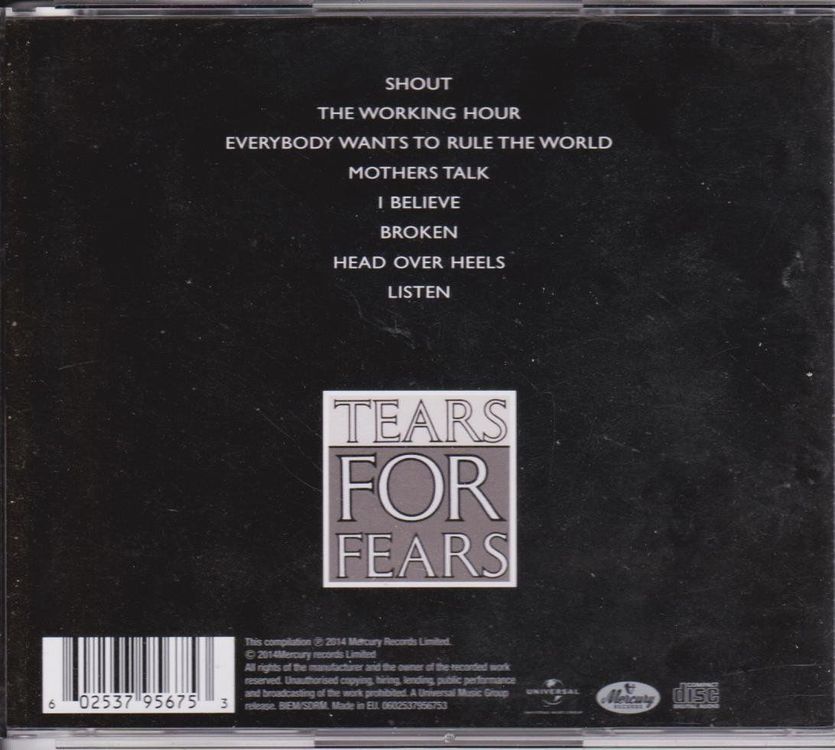 TEARS FOR FEARS - Songs From The Big Chair (CD) (D'occasion) à Zürich ...