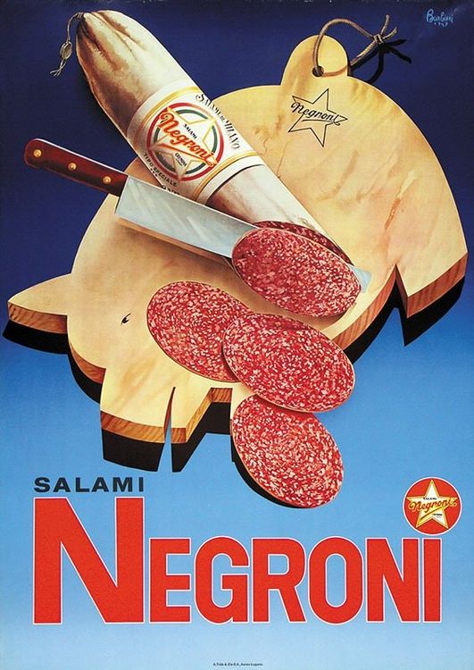 Salami Negroni Vintage Werbeplakat von 1963 (Gebraucht) in Wollerau für ...