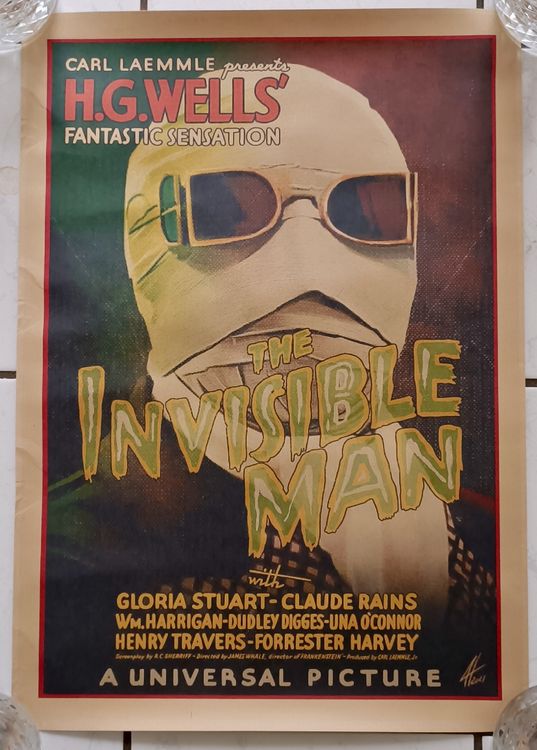 THE INVISIBLE MAN Film Poster A3 Horror (Neu (gemäss Beschreibung)) in ...