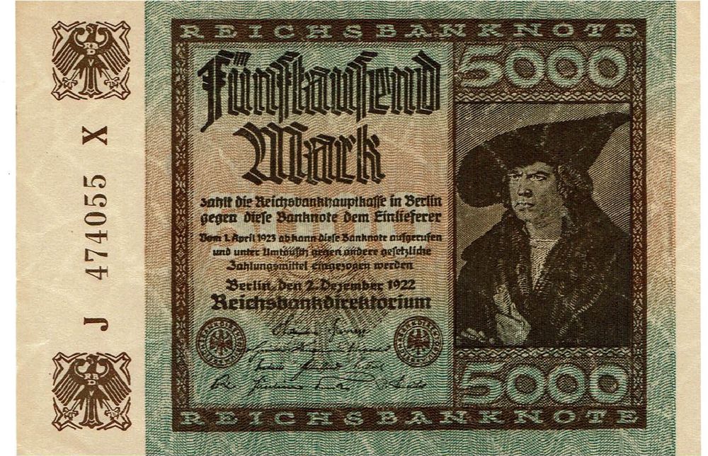 Berlin 5000 Mark 1922 VZ+ Serie J-474055-X | Kaufen auf Ricardo