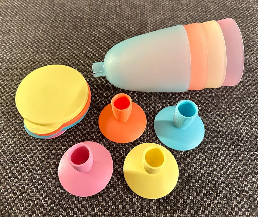4 grosse Tupperware Eisbecher/Cocktailgläser mit Deckel (Neu und ...