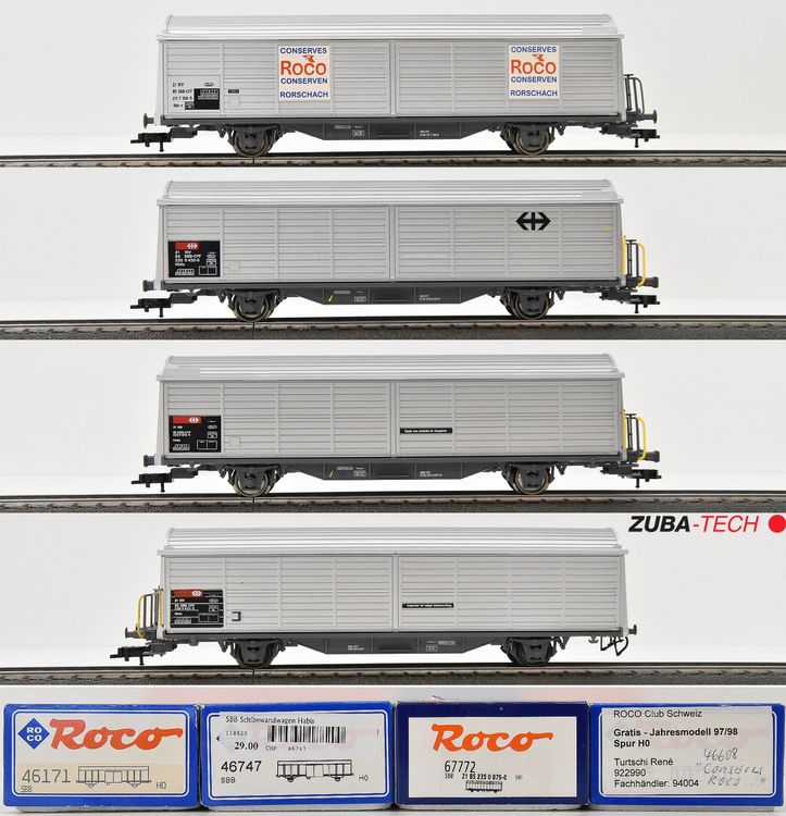 Roco 4x Schiebewandwagen der SBB H0 GS OVP | Kaufen auf Ricardo