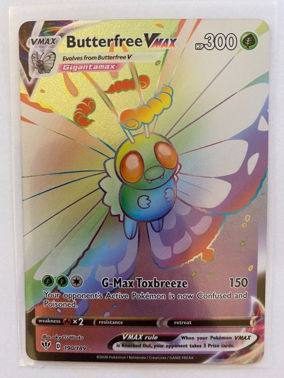Pokemon Butterfree VMax 190/189 Darkness Ablaze EN (Neu (gemäss ...