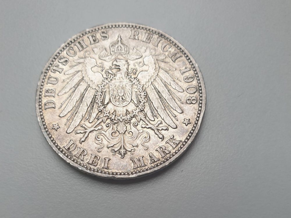 🇩🇪 3 Reichsmark 1908 A. VF. Silver (Gebraucht) in Pully für CHF 19 – mit Lieferung auf Ricardo ...