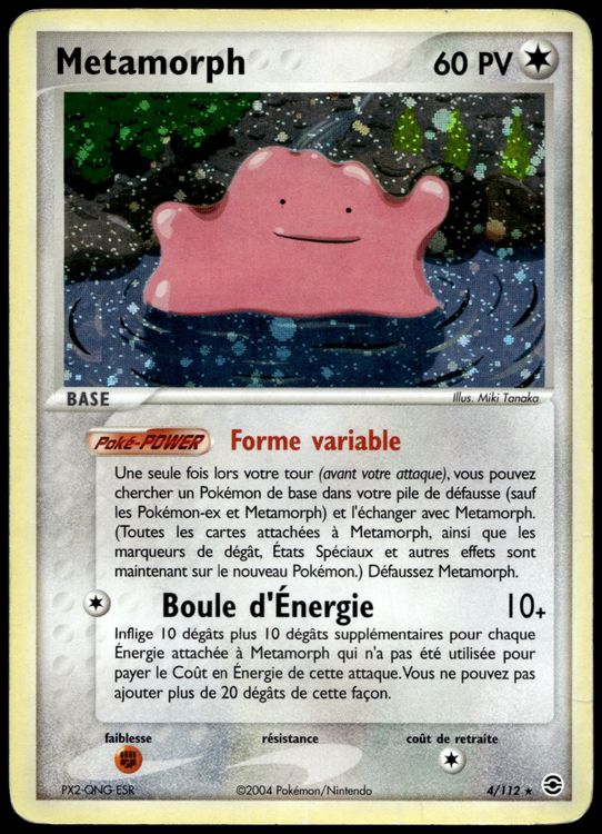 Metamorph 4/112 RevHolo Pokémon EX Fire Red & GreenLeaf 🇫🇷 (Neu (gemäss ...