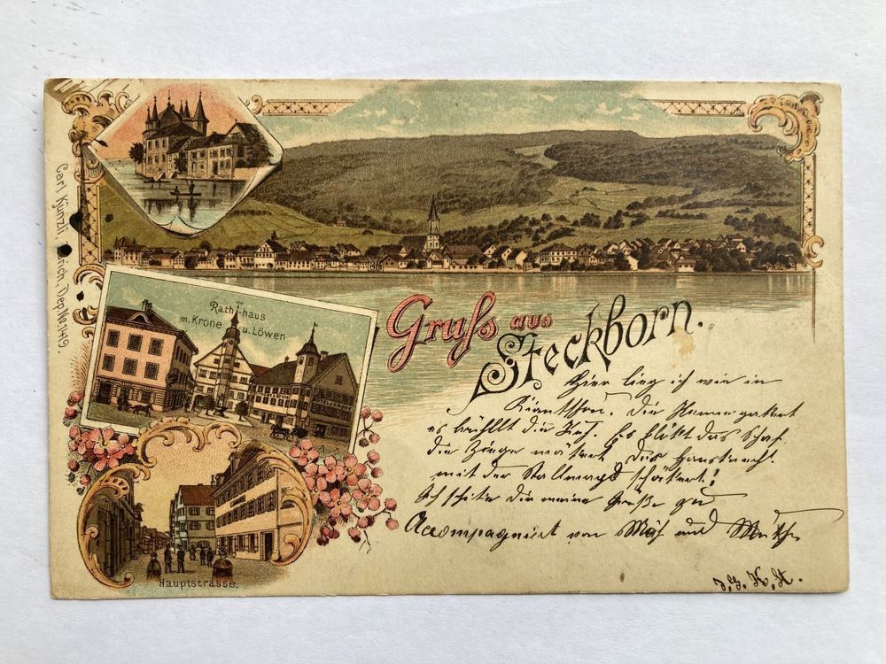 Gruss aus Steckborn 4 Bild-Litho 1899 | Kaufen auf Ricardo