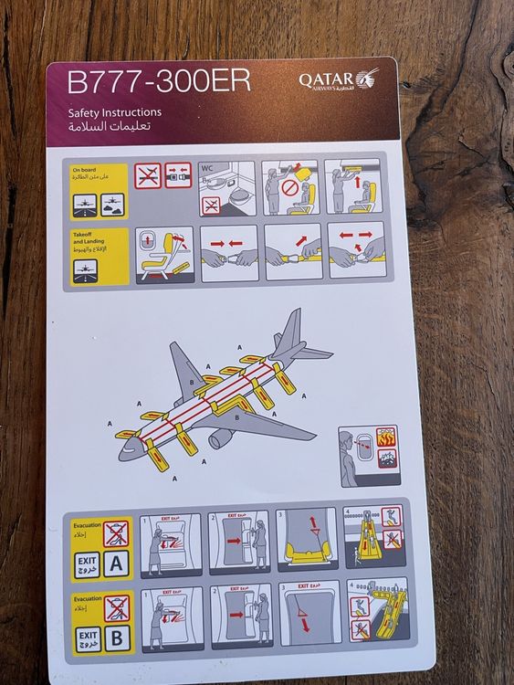 Safety Card Qatar Boeing 777 (Gebraucht) in Fruthwilen für CHF 10 – mit ...