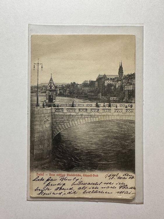 AK Basel - Neue mittlere Rheinbrücke ( Käppeli-Joch ) 1906 (Gebraucht) in Zug für CHF 8 – mit ...