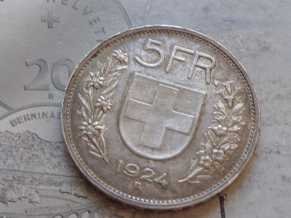 5 Francs 1924 B - Très Belle pièce RARE (Gebraucht) in Pully für CHF 459 – mit Lieferung auf ...