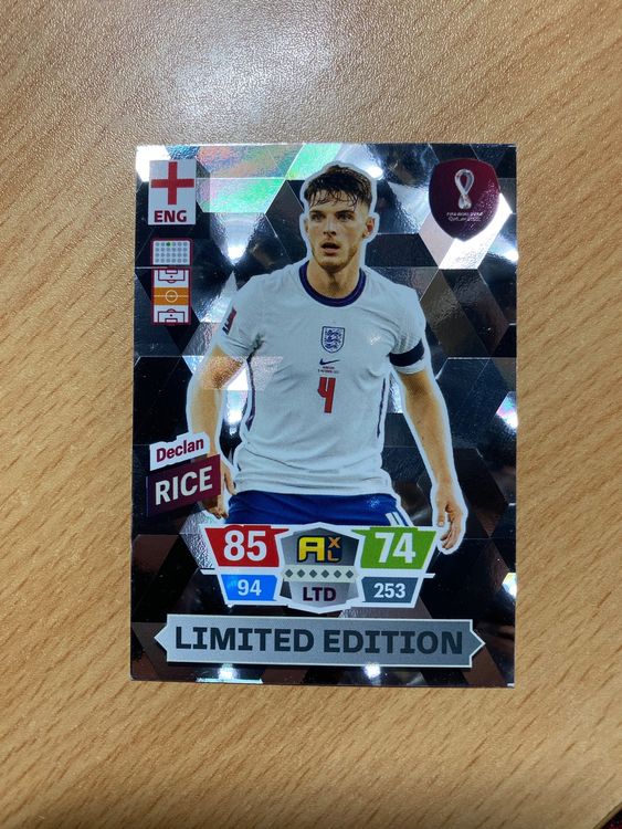 Panini World Cup 2022 Limited Edition Declan Rice ENG (Neu (gemäss ...