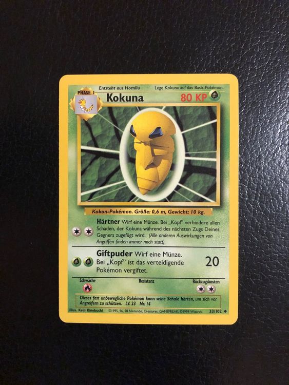 Base Set Kakuna / Kokuna 33/102 DE NM Ab 1 | Kaufen auf Ricardo