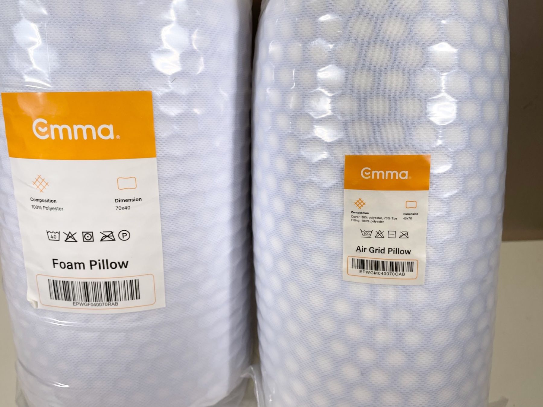 🟢 Emma Foam Pillow und Air grid Pillow 70 x 40 cm (Neu und ...