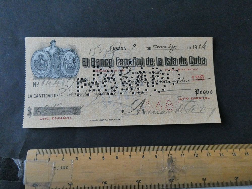 Cuba 1914, 39 Pesos, Banco Espanol de la Isla de Cuba (Gebraucht) in ...
