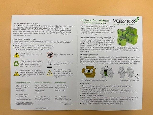 Hochwertige Batterie Valence U-Charge UEV-18XP (Neu und ...