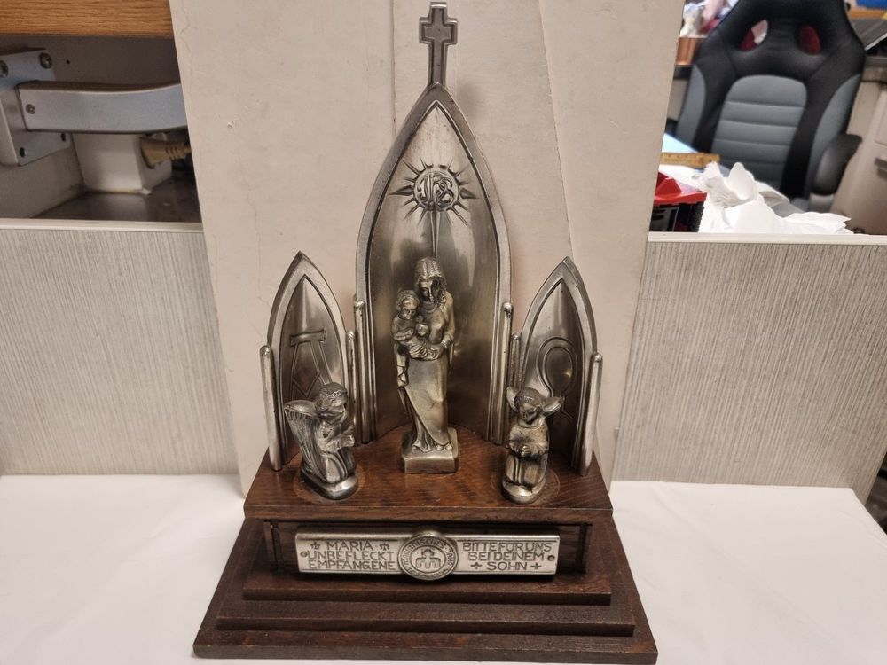 Welty Hausaltar Augsburg 1953 mit Spieluhr versilbert Maria (Gebraucht ...