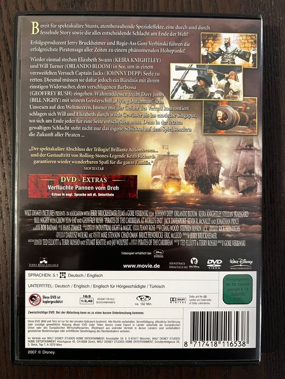 Pirates of the Caribbean - Am Ende der Welt (Gebraucht) in Zürich für ...