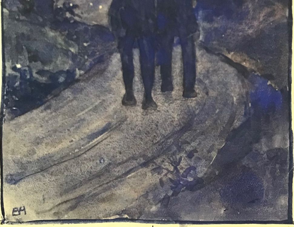 Bruno HESSE (1905-1999) Aquarell von Wanderer (Gebraucht) in für CHF 40 ...