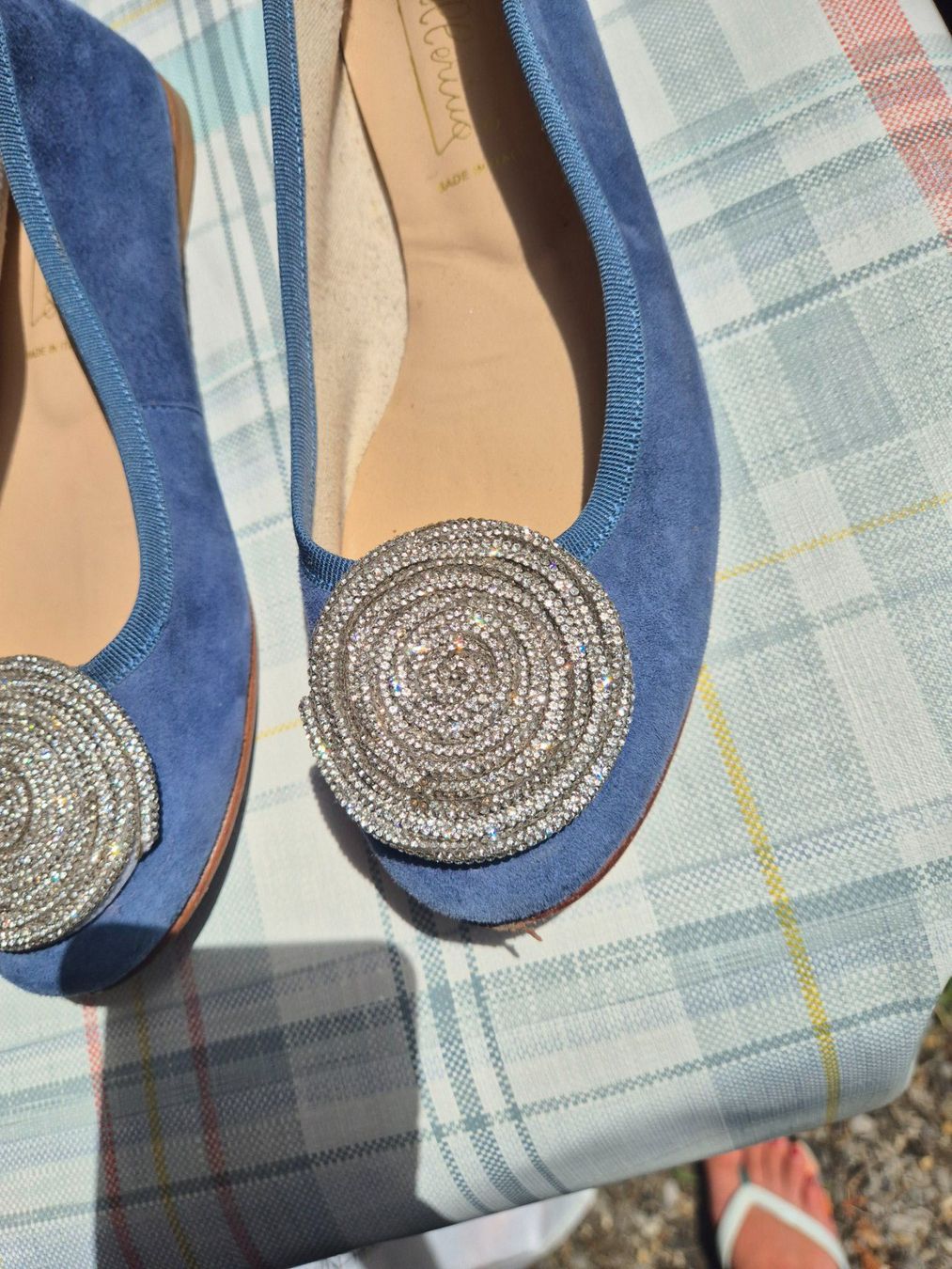 Ballerines Accademia en daim bleu avec strass, Taille 38 (D'occasion) à ...