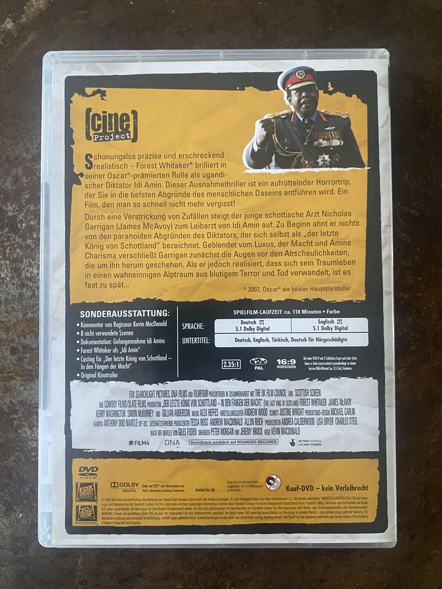 Der letzte König von Schottland - cine Project DVD [2006] (Gebraucht ...