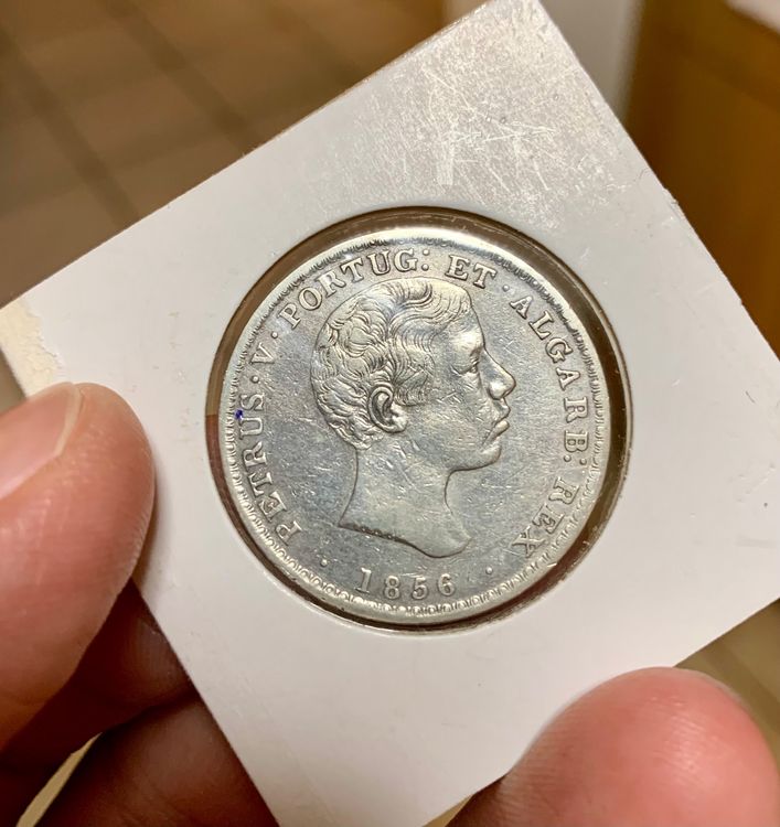 500 Reis Portugal 1856 D. Pedro V, Silber!!! (Gebraucht) in ...