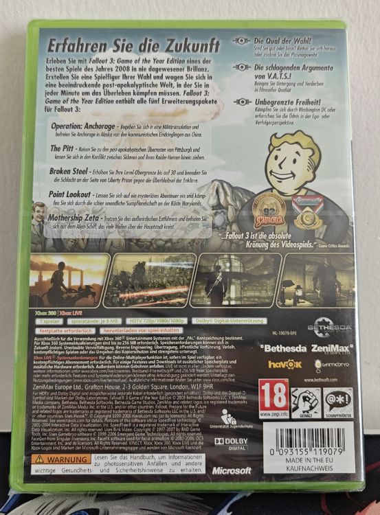 Fallout 3 GAME OF THE YEAR EDITION sealed (Neu und originalverpackt) in ...