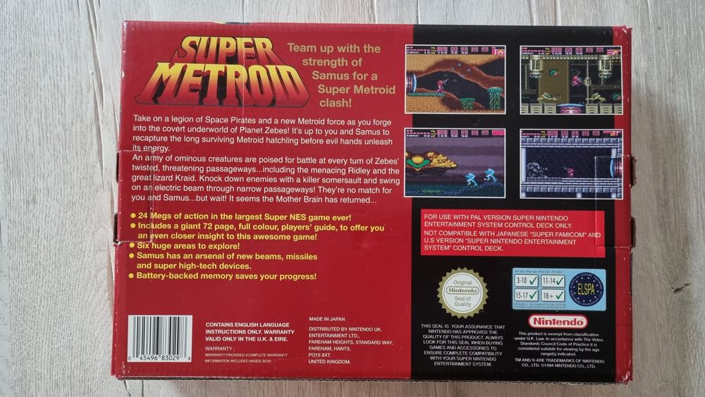 SUPER METROID BIG BOX - SUPER NINTENDO - SNES - PAL UK - OVP (Gebraucht ...