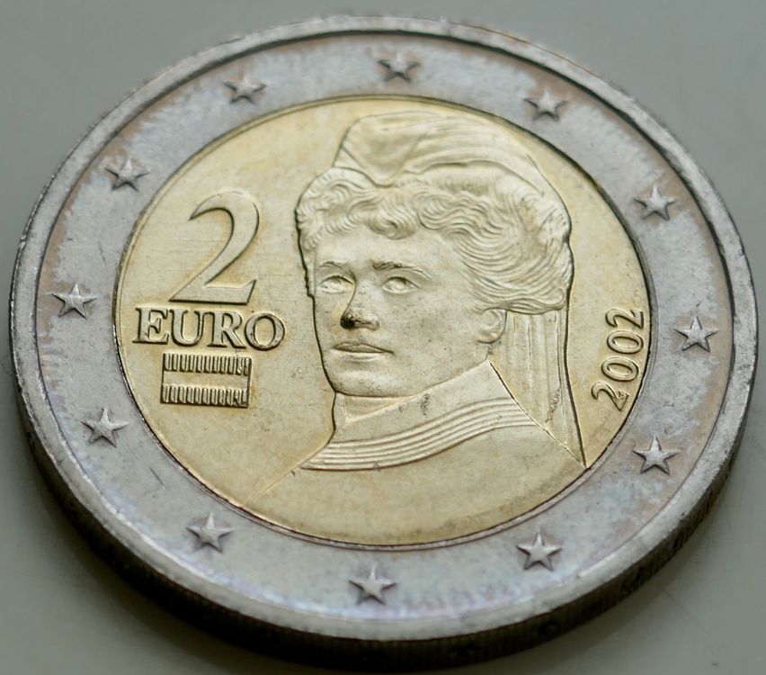 Bertha Von Suttner 2 Euro Munze Fehlpragung
