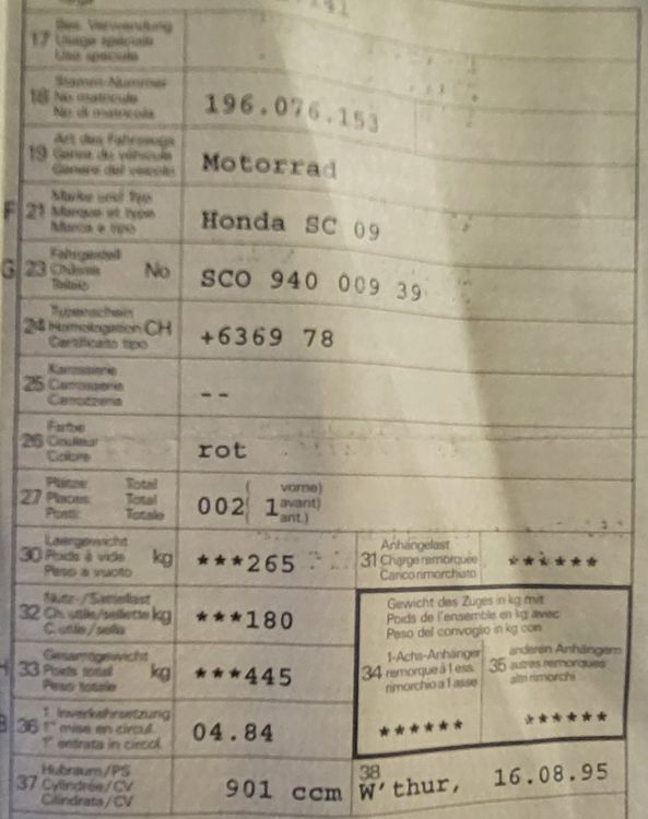 Honda CB 900 Boldor F2 Original Zustand Typ sc 09 Klassiker (Gebraucht ...