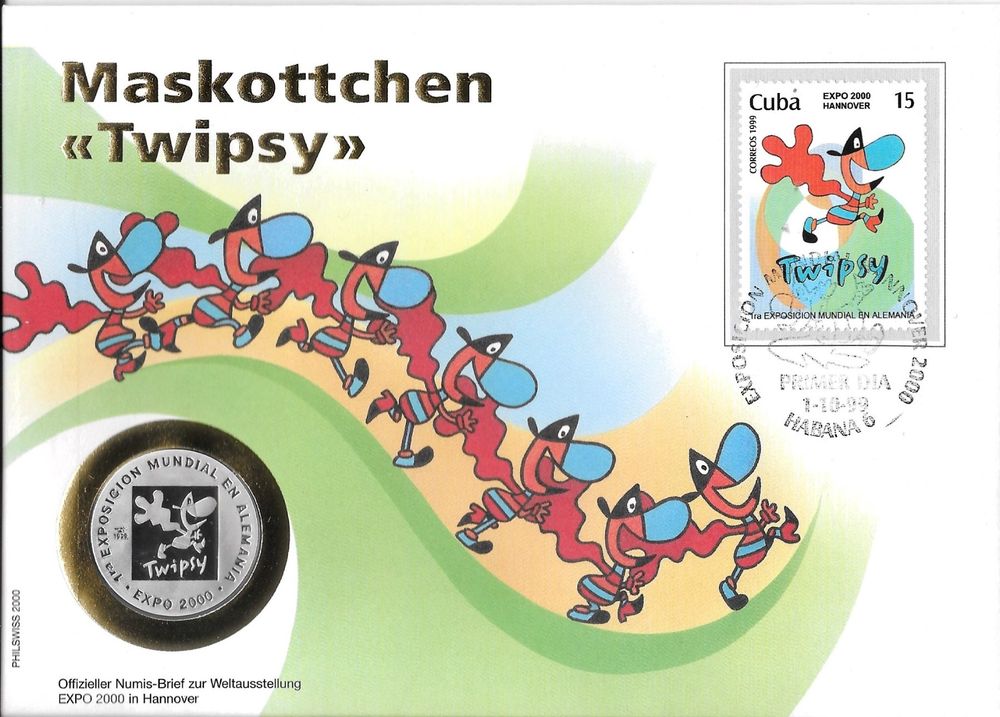Münzbrief Medaille Maskottchen (Twipsy) 1999 (Gebraucht) in Zürich für ...