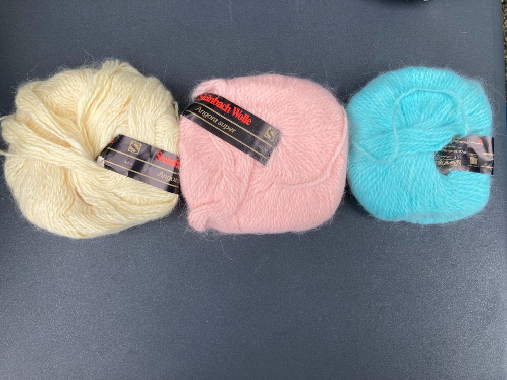Angora-Wolle: Angora super von Steinbach, 3 Knäuel à 25 g (Neu (gemäss ...