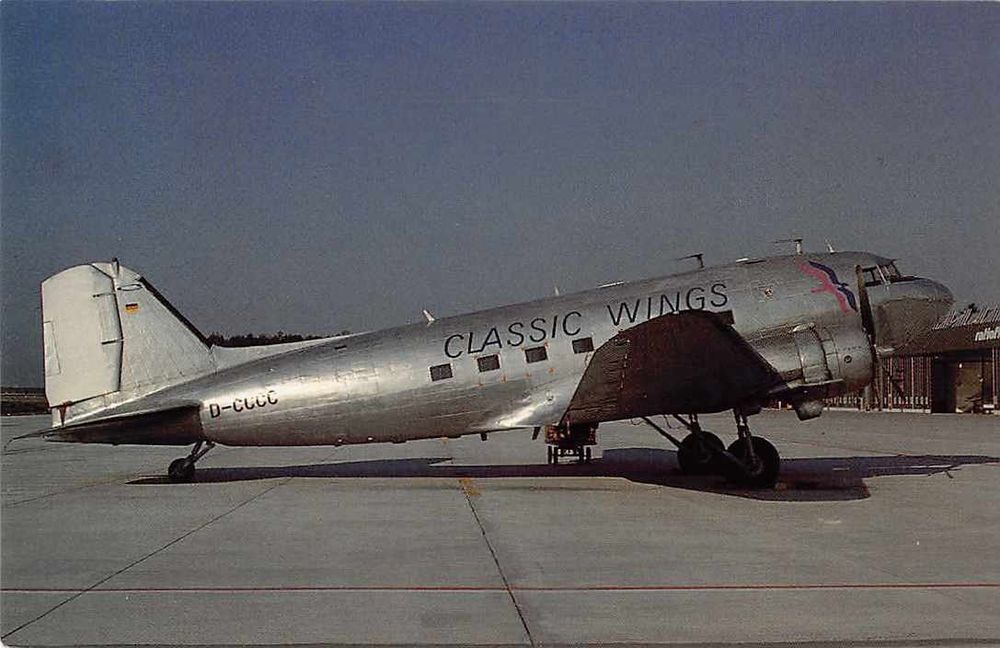 Schöne Ansichtkarte Aviatik 1990 Classic Wings DC-3A MÜNCHEN (Gebraucht ...