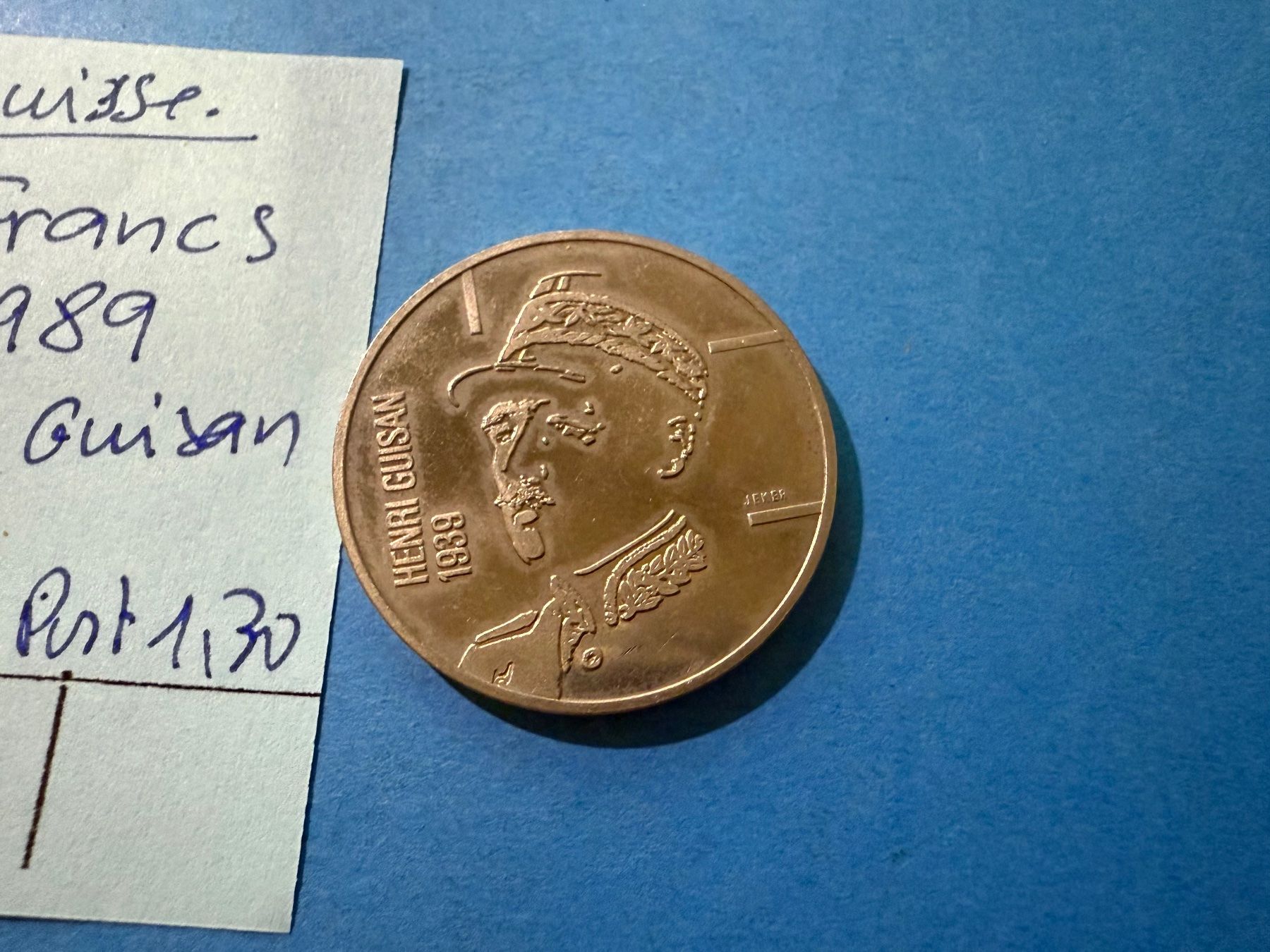 SUISSE : 5 FRANCS 1989 - Henri Guisan (D'occasion) à genève pour CHF 8 ...
