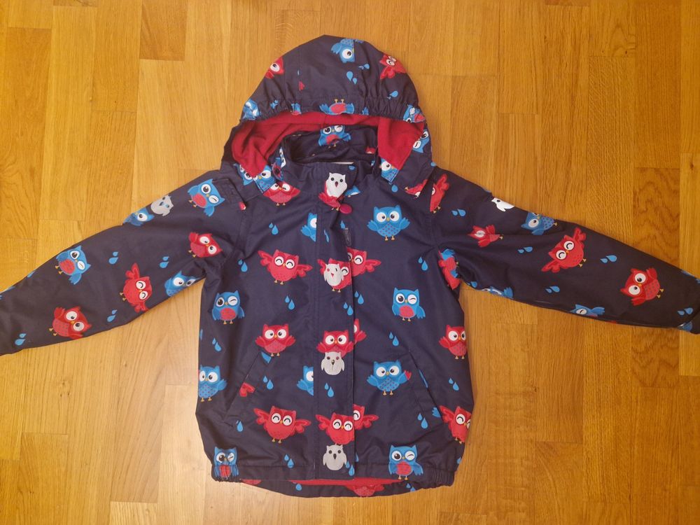 Tchibo TCM gefütterte Regenjacke mit Eulen, Grösse 122/128 (Gebraucht ...