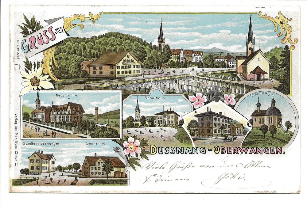 Gruss aus Dussnang - Oberwangen (TG) tolle Top-Litho - 1901 (Gebraucht) in Engelburg für CHF 54 ...