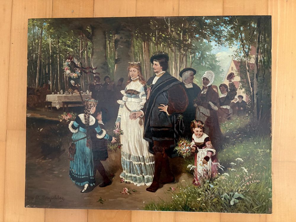 Öl auf Holz / n. Robert Julius Beyschlag 1838 - 1903 (Gebraucht) in Au ...